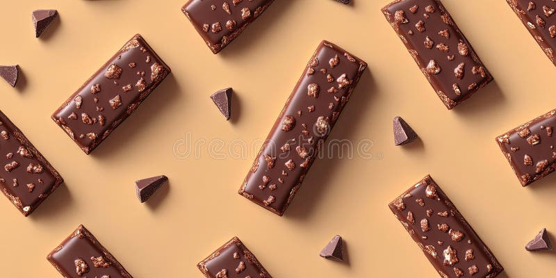 Overhead Flat Lay View of Energy Protein Bar or Chocolate Bar Snack ...