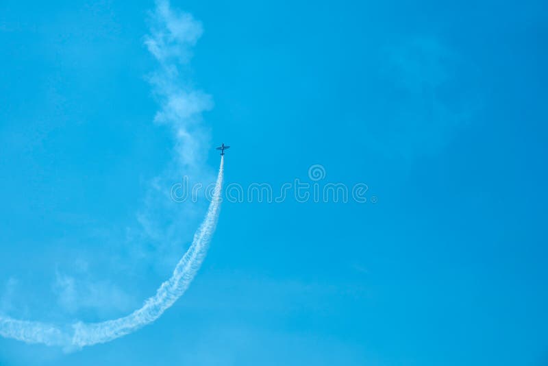 Overhead Flying Aircraft. Aircraft in Formation during an Aerobatics ...