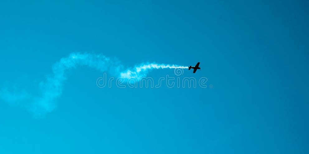 Overhead Flying Aircraft. Aircraft in Formation during an Aerobatics ...