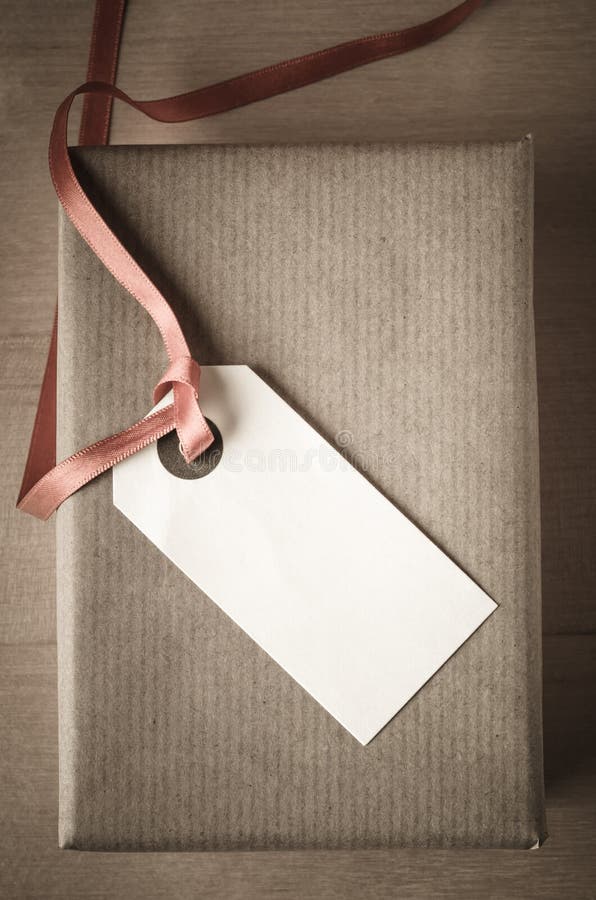 Overhead Gift Box and Label Stock Image - Image of overhead, giving ...