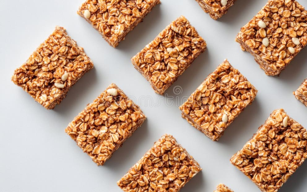 Overhead Granola Bars Pattern on Gray Stock Illustration - Illustration ...