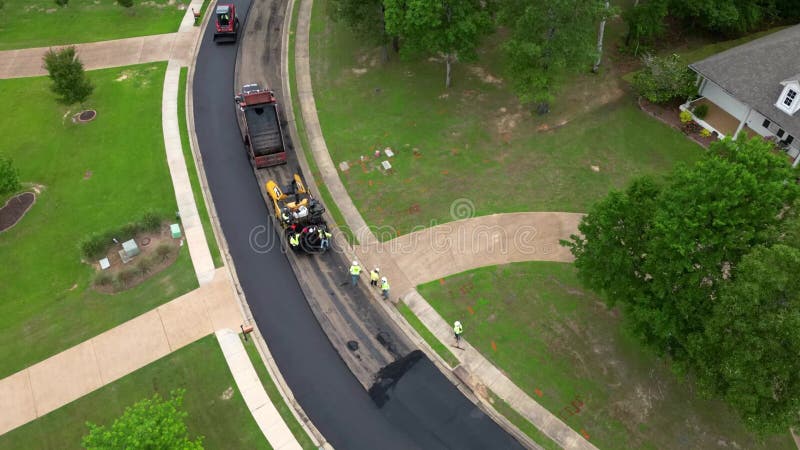 Overhead Hyperlapse of Asphalt Road Construction Stock Footage - Video ...