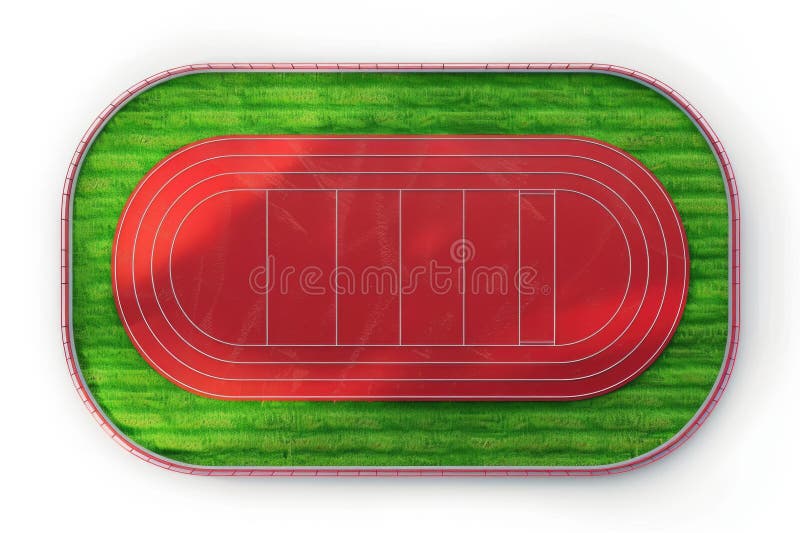 Overhead Image of a Red and Green Track with a Detailed Design Stock ...