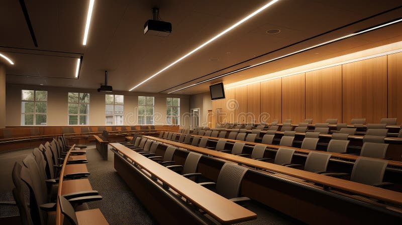 Overhead Lecture Hall Lighting Stock Illustration - Illustration of ...
