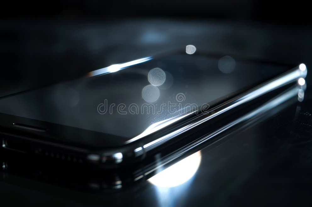 Smartphone Screen Light Reflection Stock Illustration - Illustration of ...