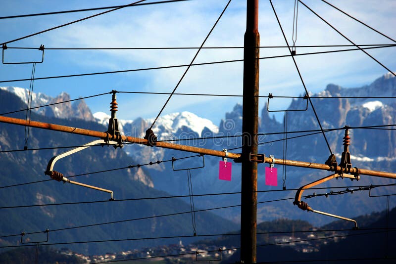 Overhead Lines at the Bolzano Train Station in Italy Editorial Image ...