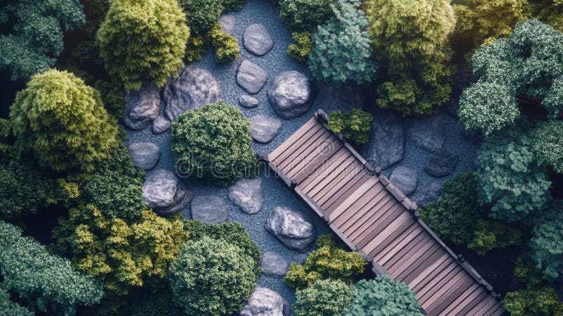 An Overhead Look at Several Types of Stones Arranged on a Wooden Deck ...