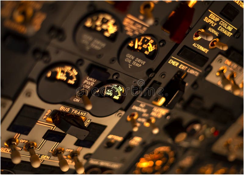 Overhead panel B737 stock photo. Image of flight, equipment - 238334066