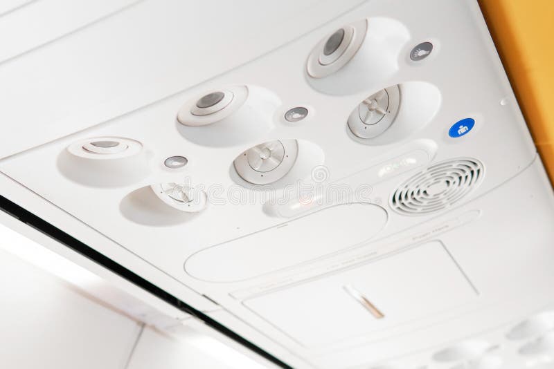 Overhead Panel for Passengers in an Aircraft Stock Image - Image of ...