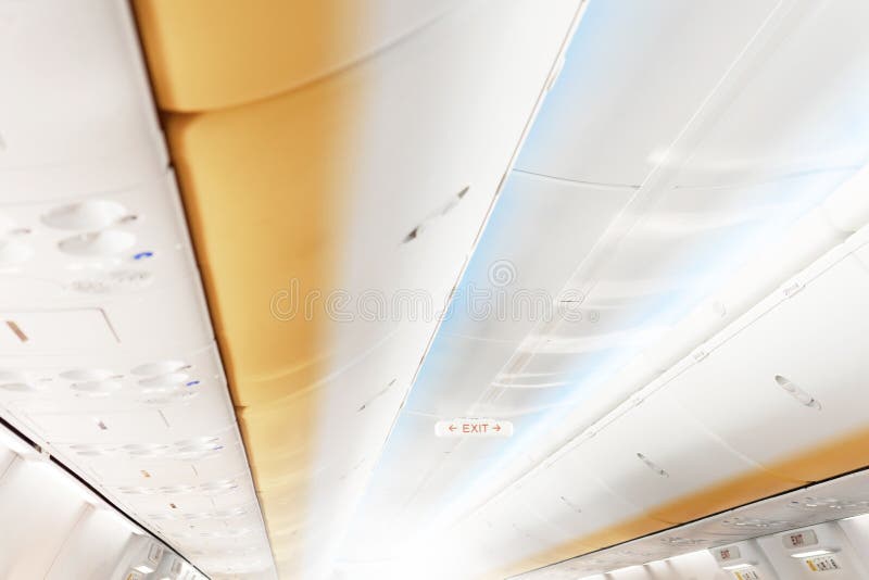 Overhead Panel for Passengers in an Aircraft Stock Image - Image of ...