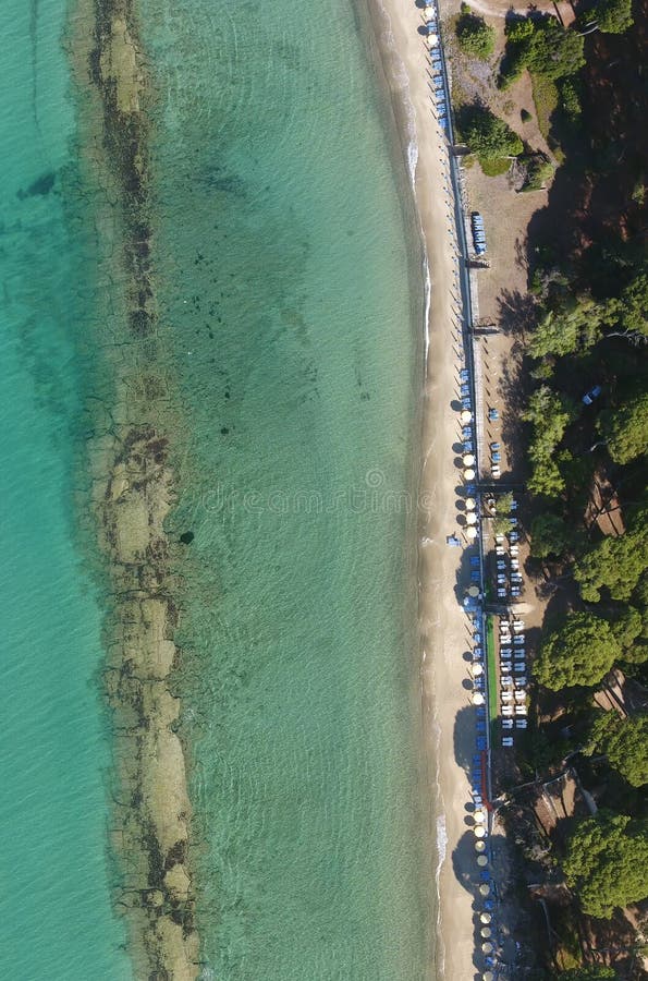 Overhead Panoramic View of Torre Mozza, Tuscan Beach, Italy Stock Image ...