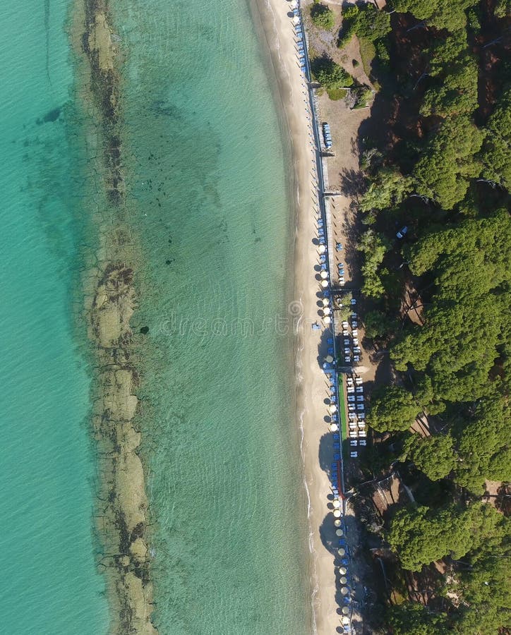 Overhead Panoramic View of Torre Mozza, Tuscan Beach, Italy Stock Photo ...