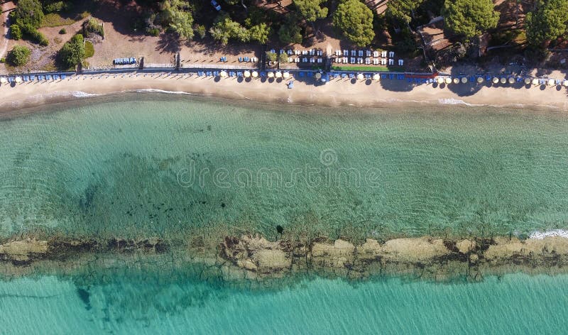 Overhead Panoramic View of Torre Mozza, Tuscan Beach, Italy Stock Photo ...