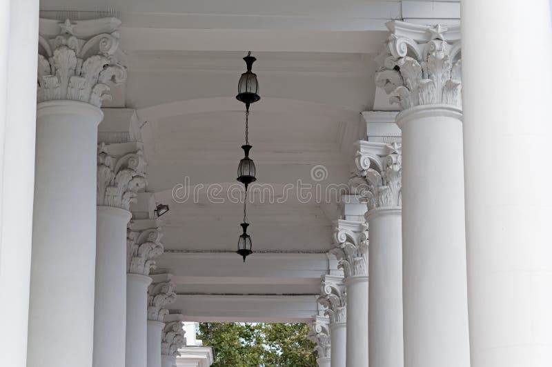 Overhead Part of Large Columns Stock Image - Image of built, palace ...