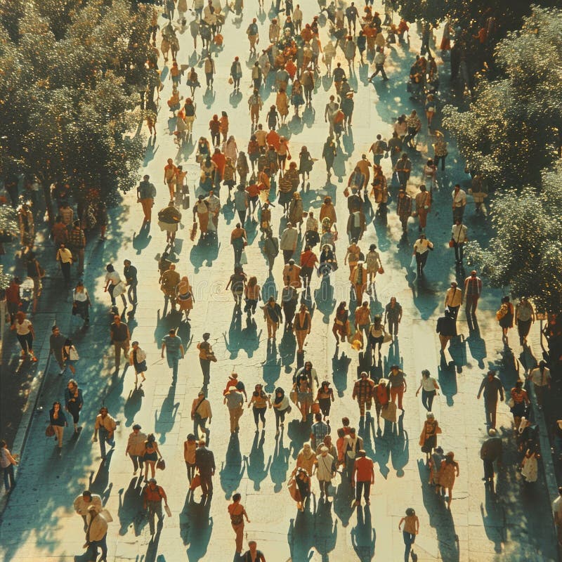 Overhead Perspective: Capturing Large Crowds and Stock Image - Image of ...