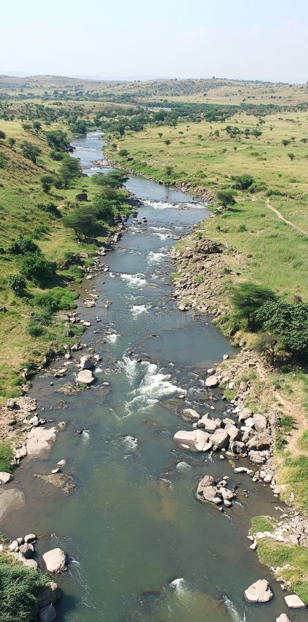 Overhead Perspective of a Grand Waterfall Plunging into a Ravine Stock ...
