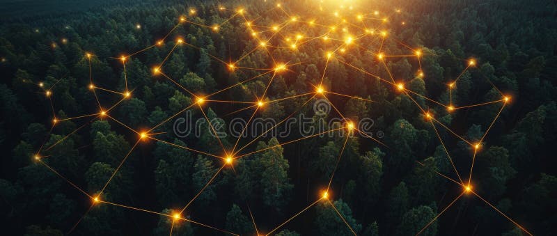 An Overhead Perspective of Land Plots Interconnected by Digital Lines ...