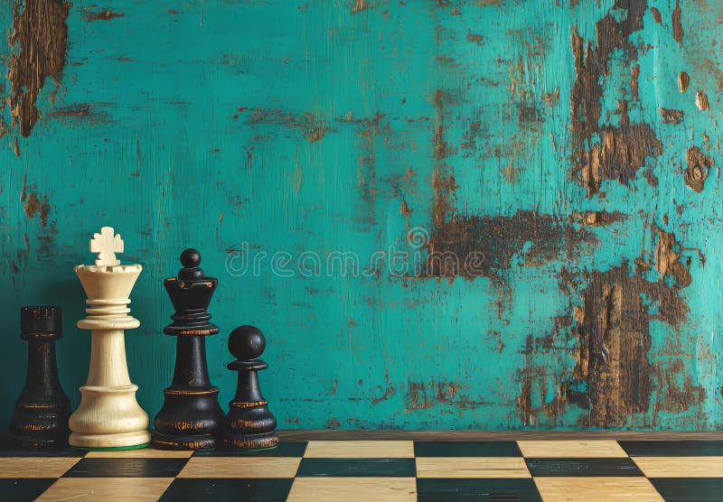 An Overhead Perspective Shows White Chess Pieces Situated Next To a ...