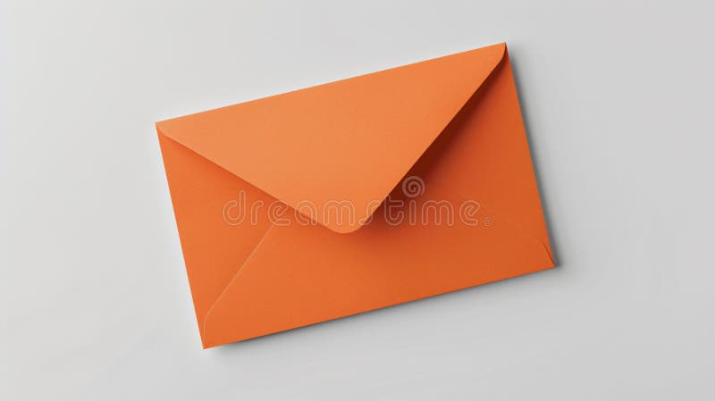 Overhead Photo of Bright Orange Envelope Isolated on the White ...