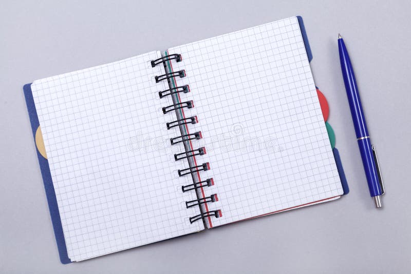 Overhead Photo of an Open Journal Notebook with a Pen, Top View, a ...