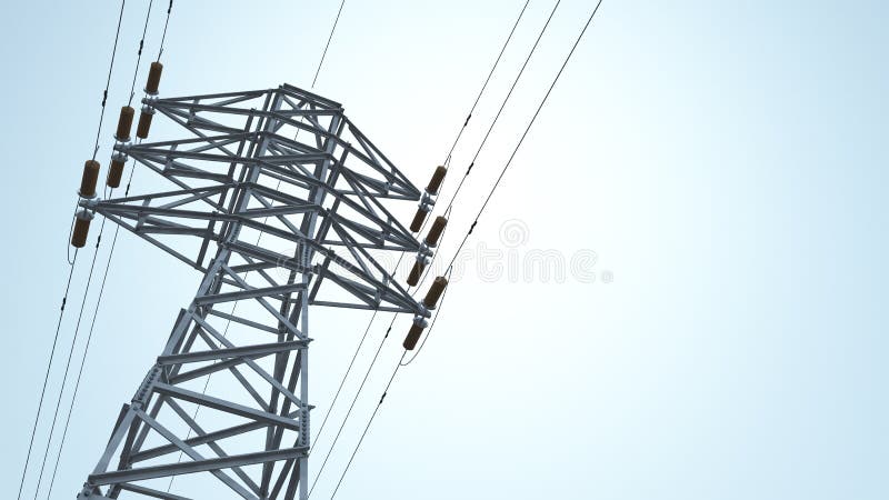 Overhead power line stock illustration. Illustration of grid - 77142726