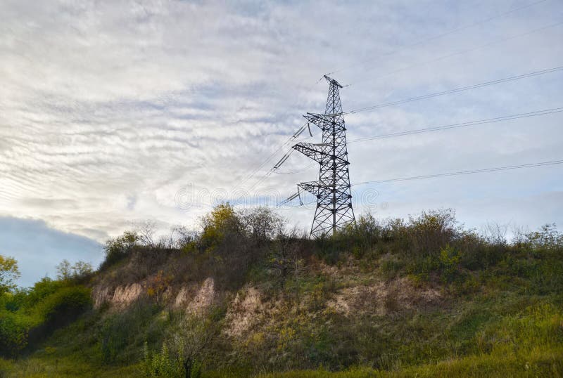Overhead power line stock image. Image of conductor - 104801113