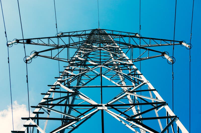 Overhead power line stock photo. Image of towers, cloudy - 59048974
