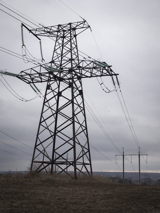 Overhead power line tower stock photo. Image of electric - 230345166