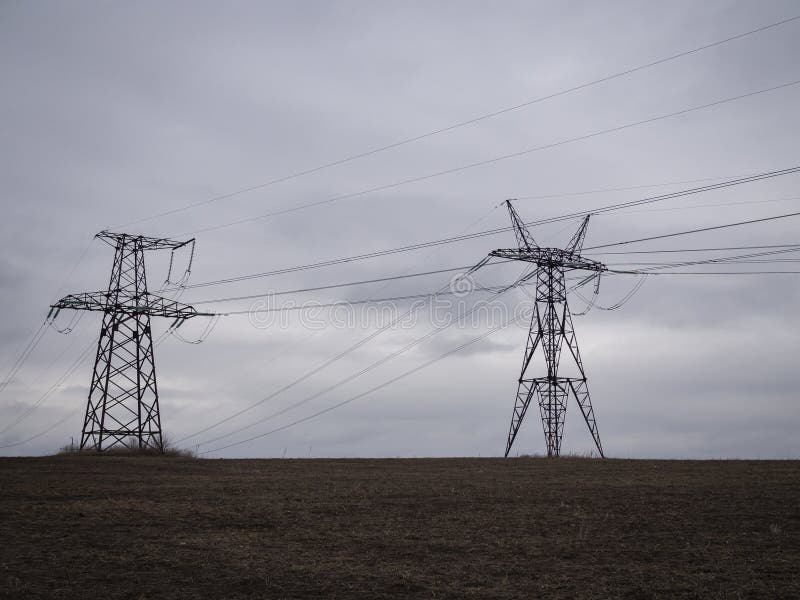 Overhead power line tower stock image. Image of pylon - 230345183