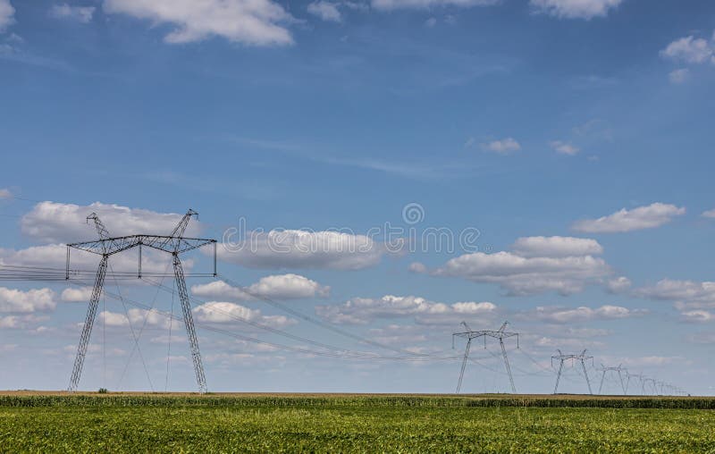 Overhead Power Line, Power Transmission Line, Support of High-voltage ...