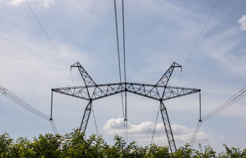 Overhead Power Line, Power Transmission Line, Support of High-voltage ...
