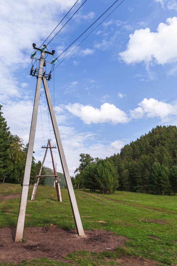 Overhead Power Lines, Rural Landscape Stock Image - Image of cable ...