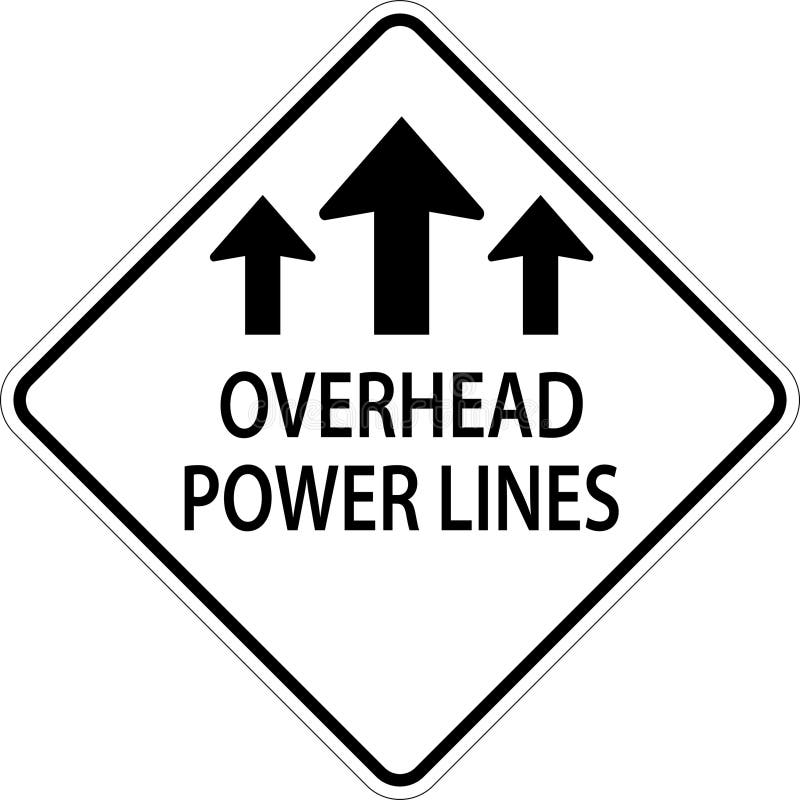 Overhead Power Lines Sign stock vector. Illustration of industrial ...