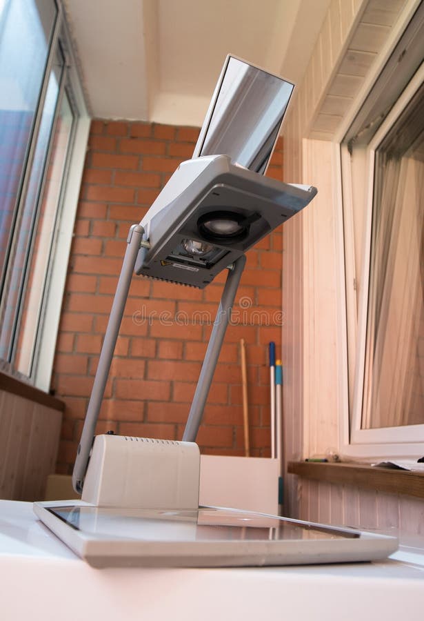 Overhead Projector for Presentation at Home on Balcony Stock Image ...