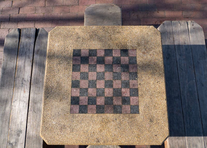 Overhead of Chess Board on Sunny Day Stock Photo - Image of mosaic ...
