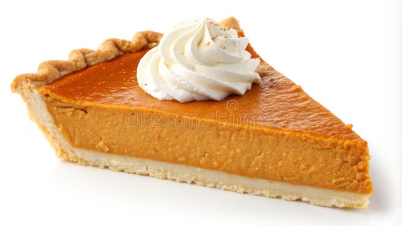 Overhead Pumpkin Pie Slice with Whipped Cream Stock Illustration ...
