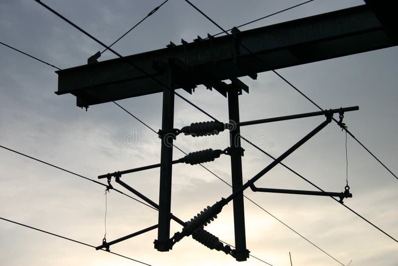 Overhead Rail Power Lines stock photo. Image of transportation - 233052