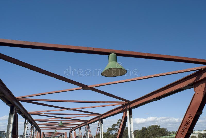 Overhead Rusty Girders of a Bridge Structure Stock Photo - Image of ...