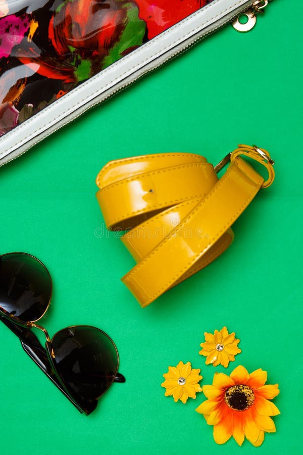 Overhead of a Set Accessories for Woman. Stock Image - Image of ...