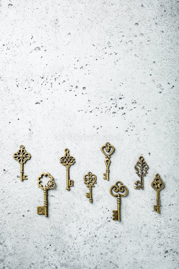 Overhead Shoot of Many Different Old Keys Stock Photo - Image of ...