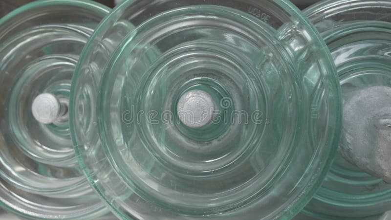 Top View of Glass Insulators in a Row Stock Video - Video of detailed ...