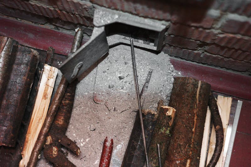 Ash Removing from the Wood Burning Stove Stock Image - Image of burning ...