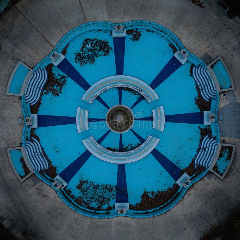 Overhead Shot of a Beautiful Blue Fountain Stock Image - Image of ...