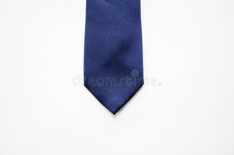 Overhead Shot of a Blue Tie on a White Surface Stock Image - Image of ...