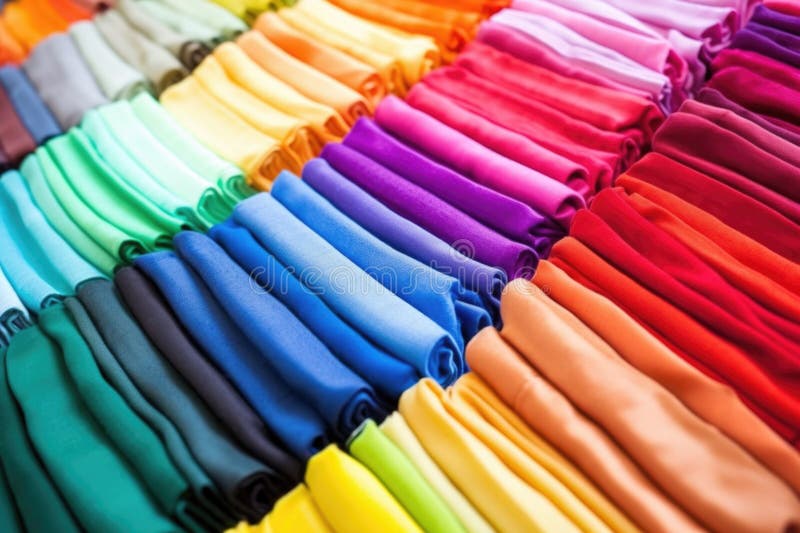 Overhead Shot of Bright Colored Fabric Swatches Stock Illustration ...