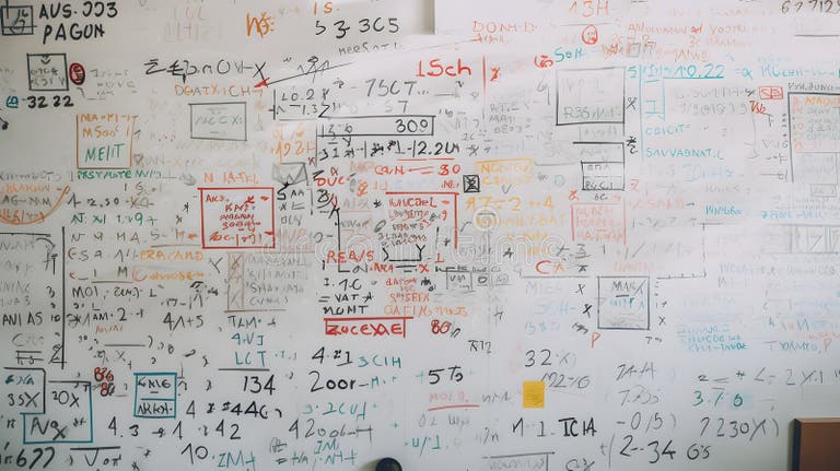 An Overhead Shot of a Classroom Whiteboard Filled with Ma Created with ...