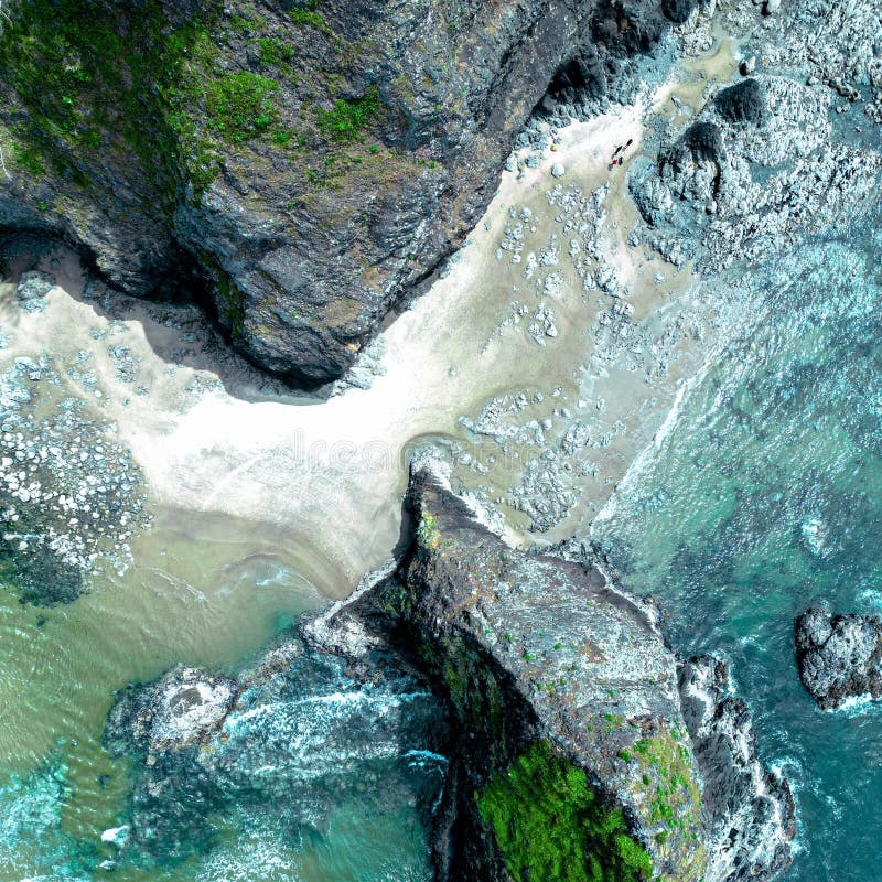 Overhead Shot of a Coastline Rocks and Ocean Waves Editorial Photo ...