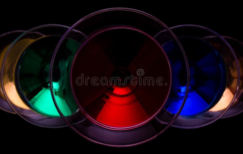 Overhead Shot of Color Cocktails Stock Photo - Image of reflection ...