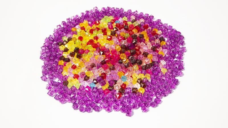 Overhead Shot of a Colorful Beads Piled Up on a White Background Stock ...