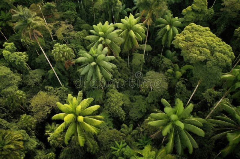 Overhead Shot of Dense Tropical Rainforest Canopy Stock Image - Image ...